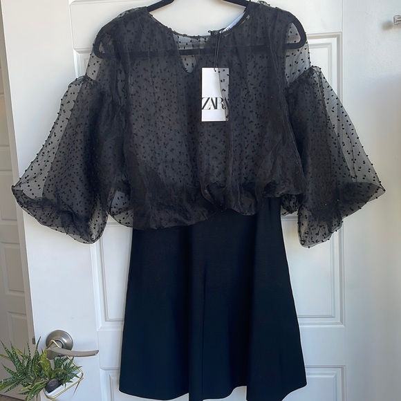 Zara | Dresses | Nwt Zara Black Shear Dress | Poshmark